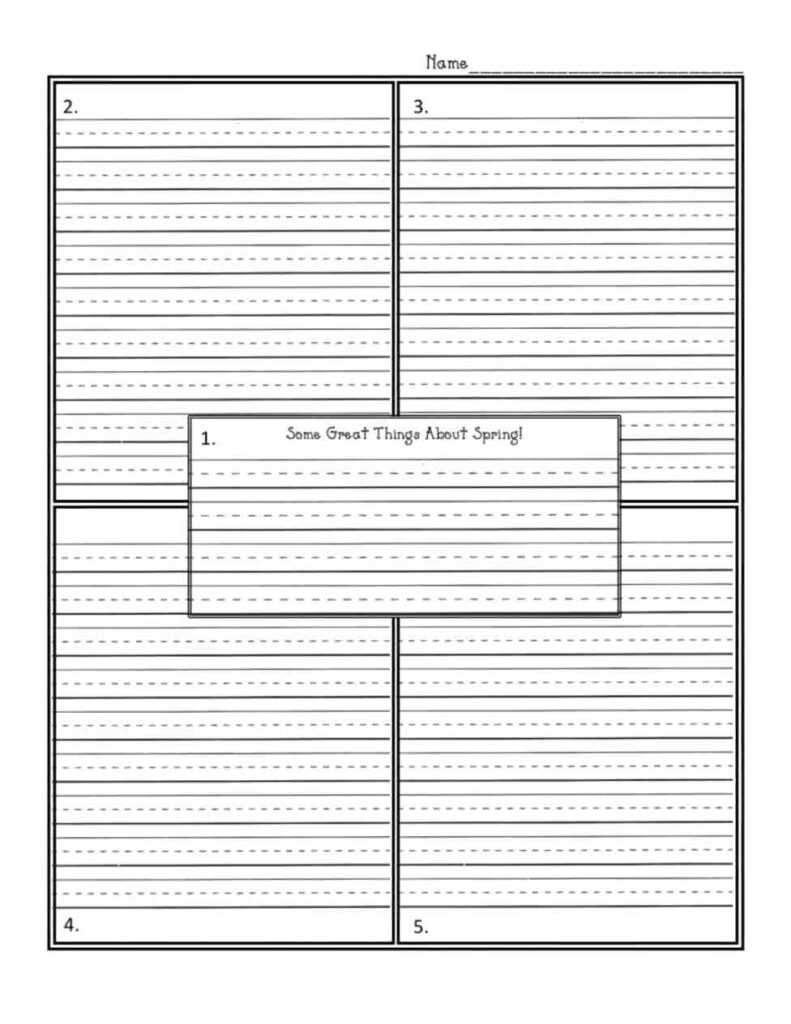 Four Square Writing Worksheet Square Template Printable throughout ...