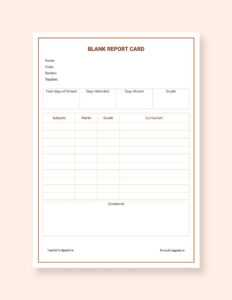 Free Blank Report Card | No | Report Card Template, School in Blank ...