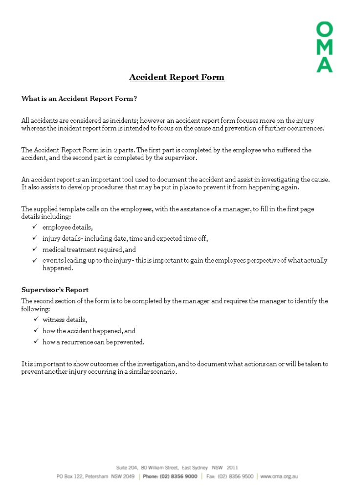 Free Construction Job Site Incident Report Form Templates At throughout ...