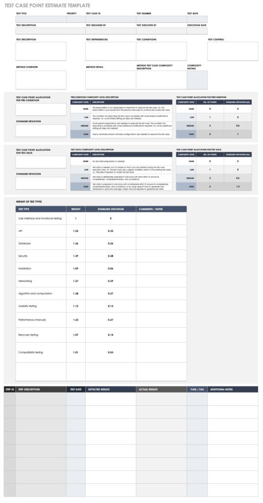 Free Test Case Templates | Smartsheet within Test Case Execution Report ...