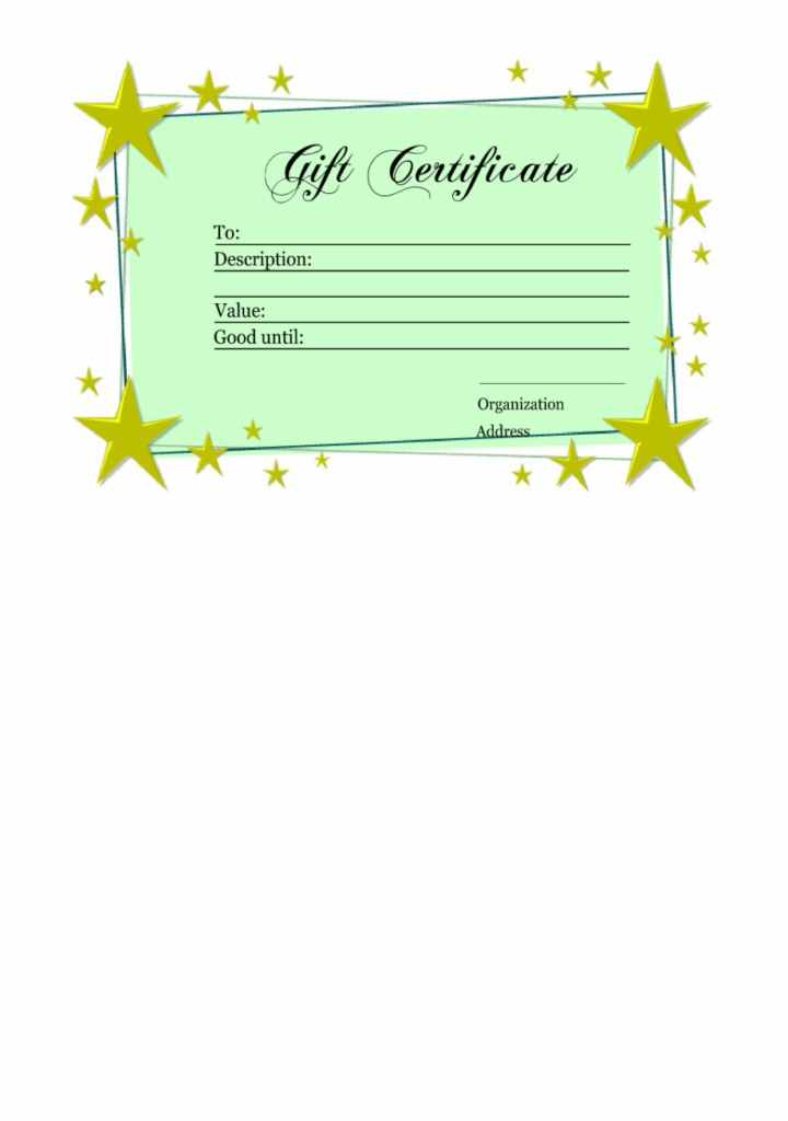 Homemade Gift Certificate Template – Printable Gift Vouchers With ...