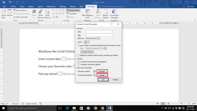 How To Create Fillable Forms In Microsoft Word 2016 regarding Word 2010 ...