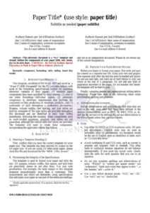 Ieee Paper Sample Format within Template For Ieee Paper Format In Word ...