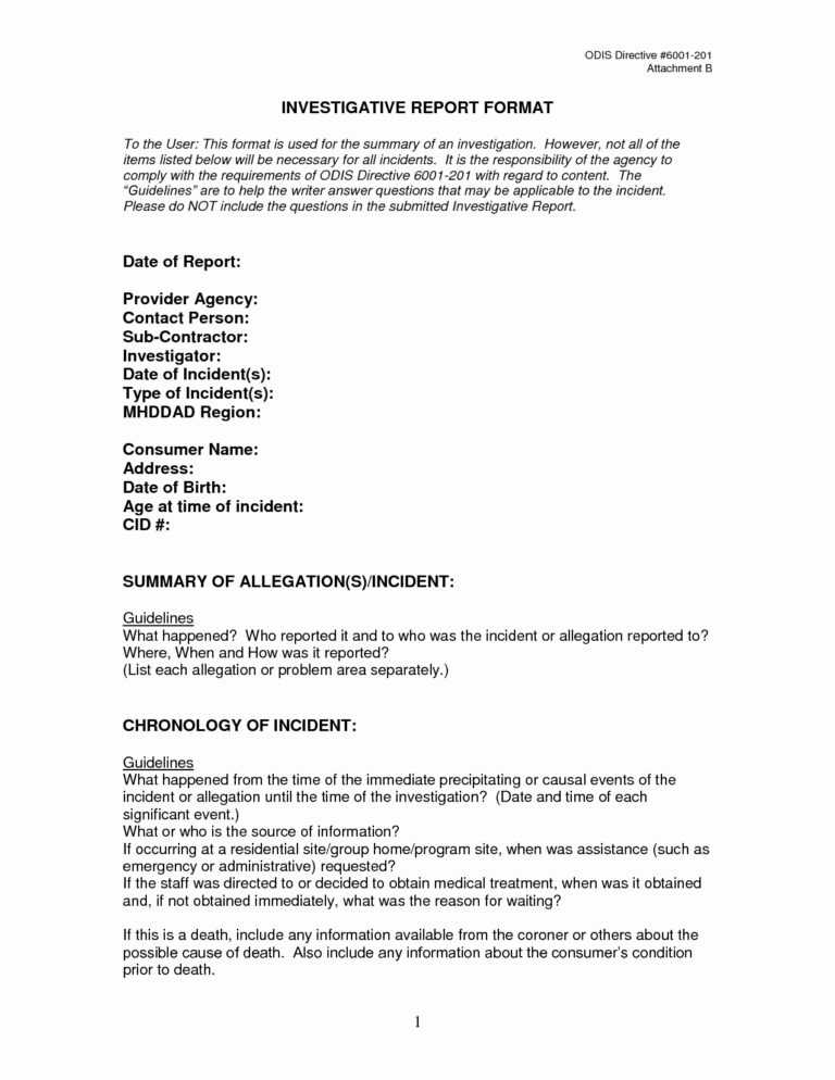 Investigation Report Form Pdf Acas Grievance Template Hr pertaining to ...