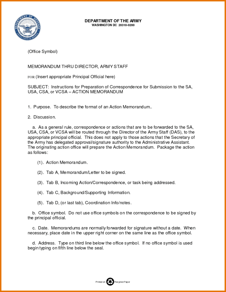 Memo Template Army | Free Resume Example regarding Army Memorandum ...