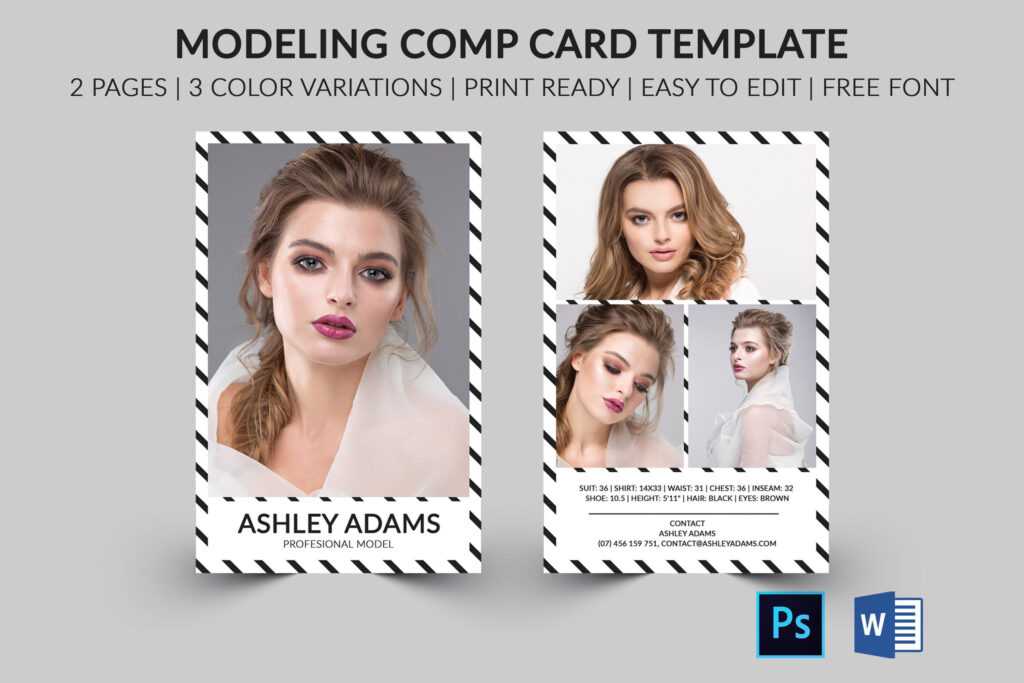Modeling Comp Card | Model Agency Zed Card | Photoshop with Comp Card ...