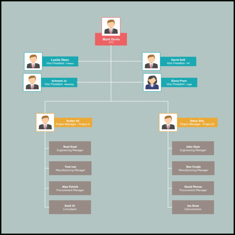 Free Blank Organizational Chart Template – Atlantaauctionco.com