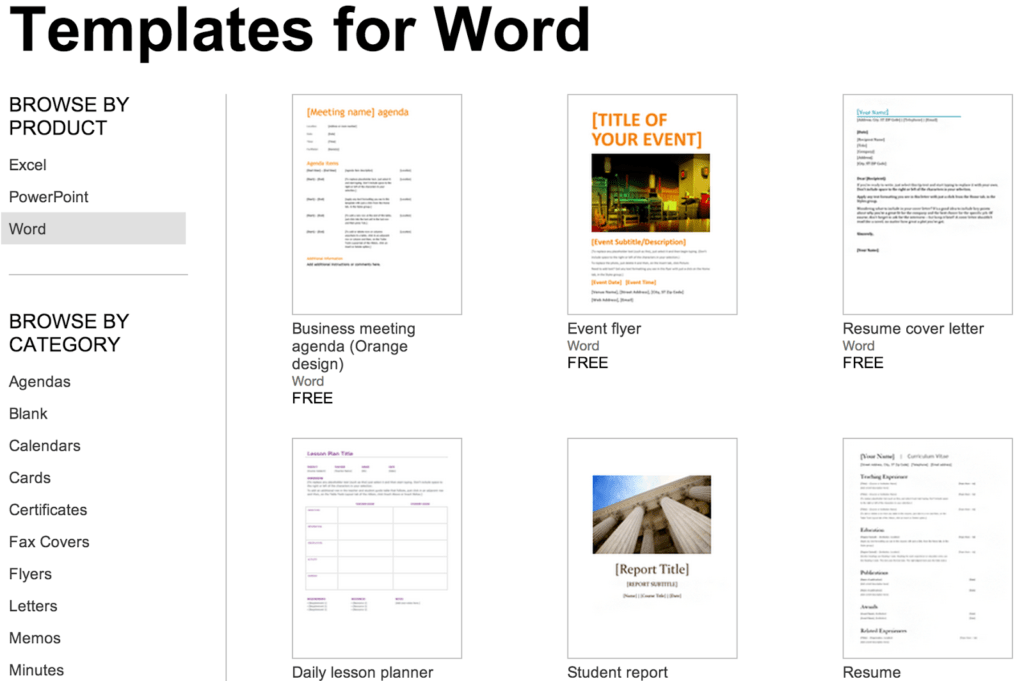 Over 250 Free Microsoft Office Templates & Documents pertaining to ...