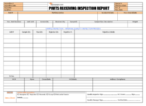 Parts Receiving Inspection Report Format in Part Inspection Report ...