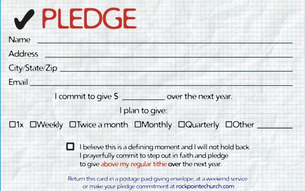 Building Fund Pledge Card Template – Atlantaauctionco.com