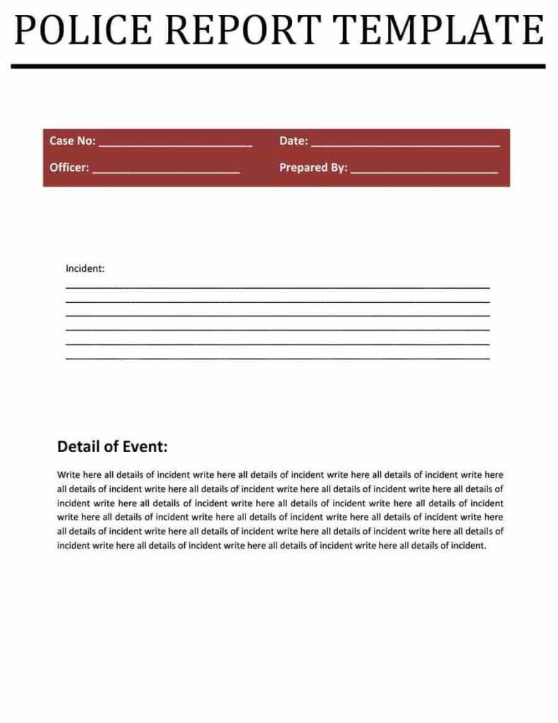 Police Report Templates – 8+ Free Blank Samples – Template within Crime ...