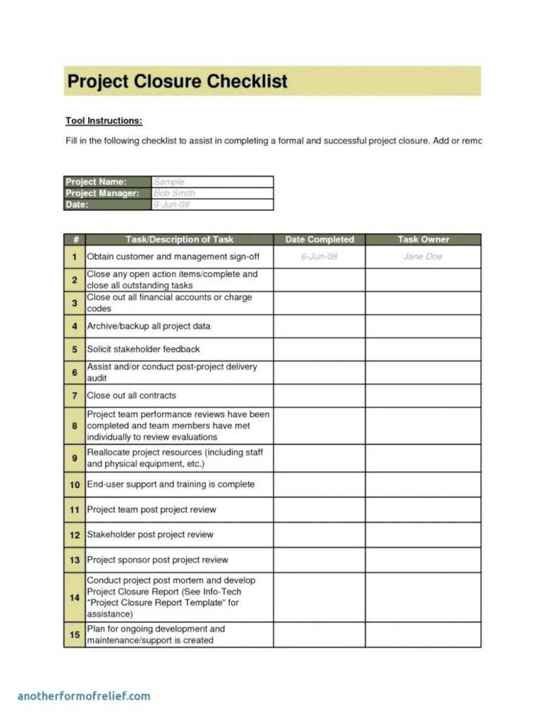 Post Project Report Template – Atlantaauctionco.com