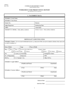 Presentence Investigation Report Template – Atlantaauctionco.com