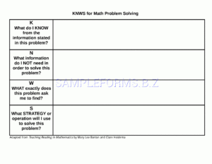 Preview Pdf Kwl Chart For Math Problem Solving, 1 within Kwl Chart ...