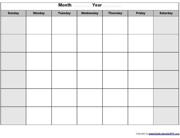 Print Blank Calendar Template Weekly Calendar Template within Blank ...