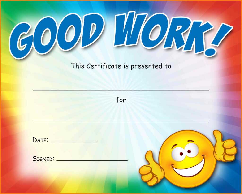 Printable Good Job Certificate Templates – Teplates For for Good Job ...