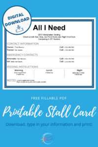Printable Stall Card – The Printable Pony throughout Horse Stall Card ...