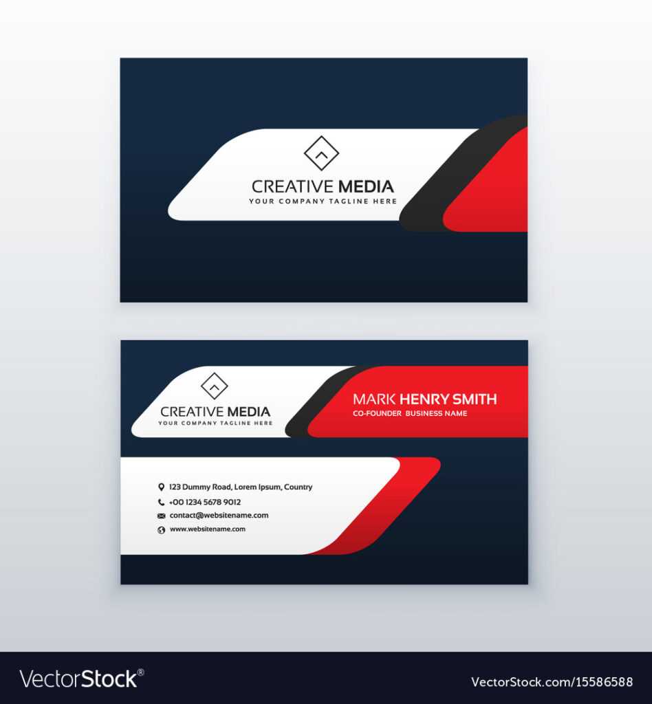 Professional Business Card Design Template In Red for Professional Name ...