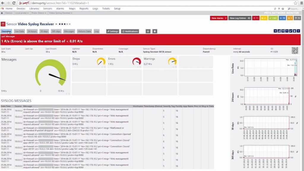 Prtg – Syslog Receiver throughout Prtg Report Templates ...