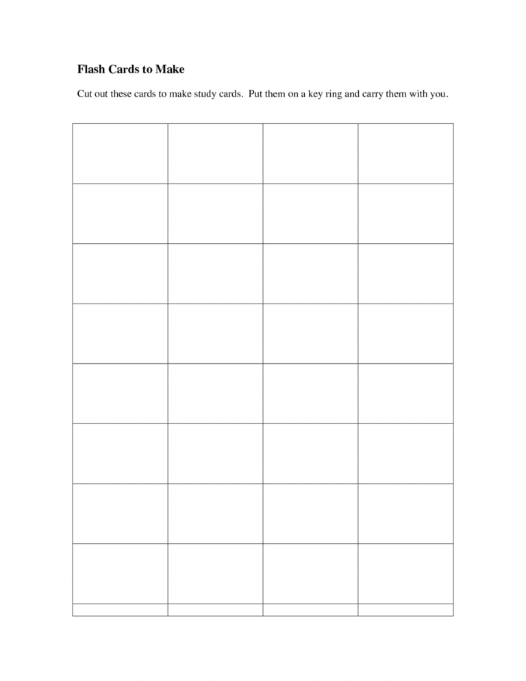 Remarkable Printable Flashcard Template For Word pertaining to ...