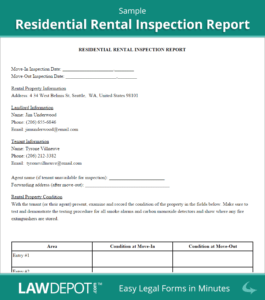 Rental Inspection Report | Property Inspection Checklist pertaining to ...