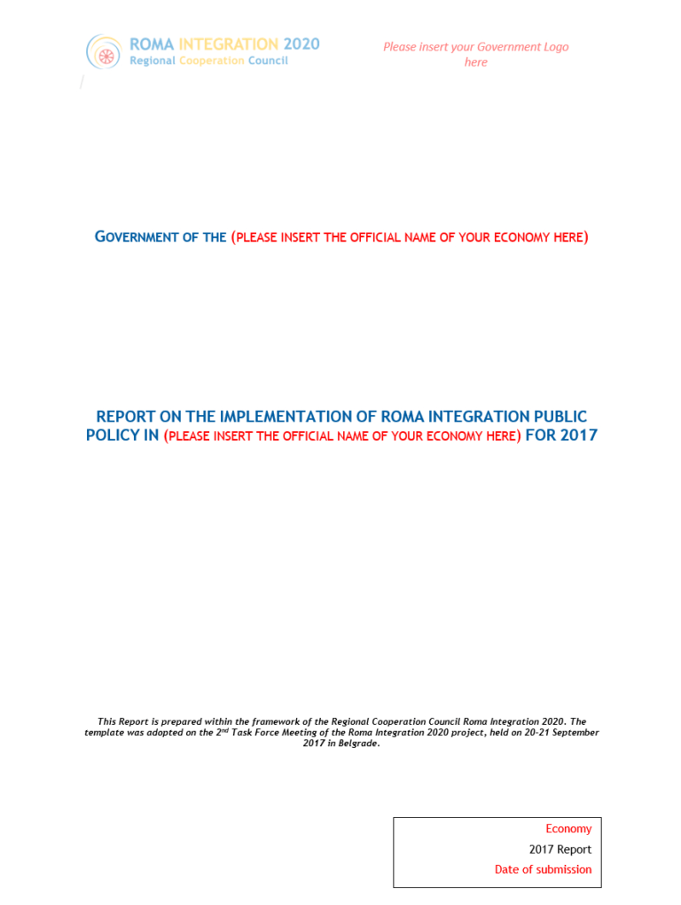 Roma Integration 2020 | Template For Report On The with Implementation ...