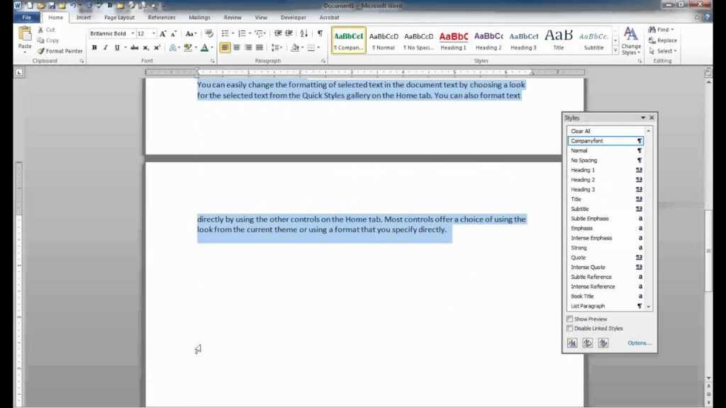 Saving Styles As A Template In Word in Change The Normal Template In Word 2010 ...