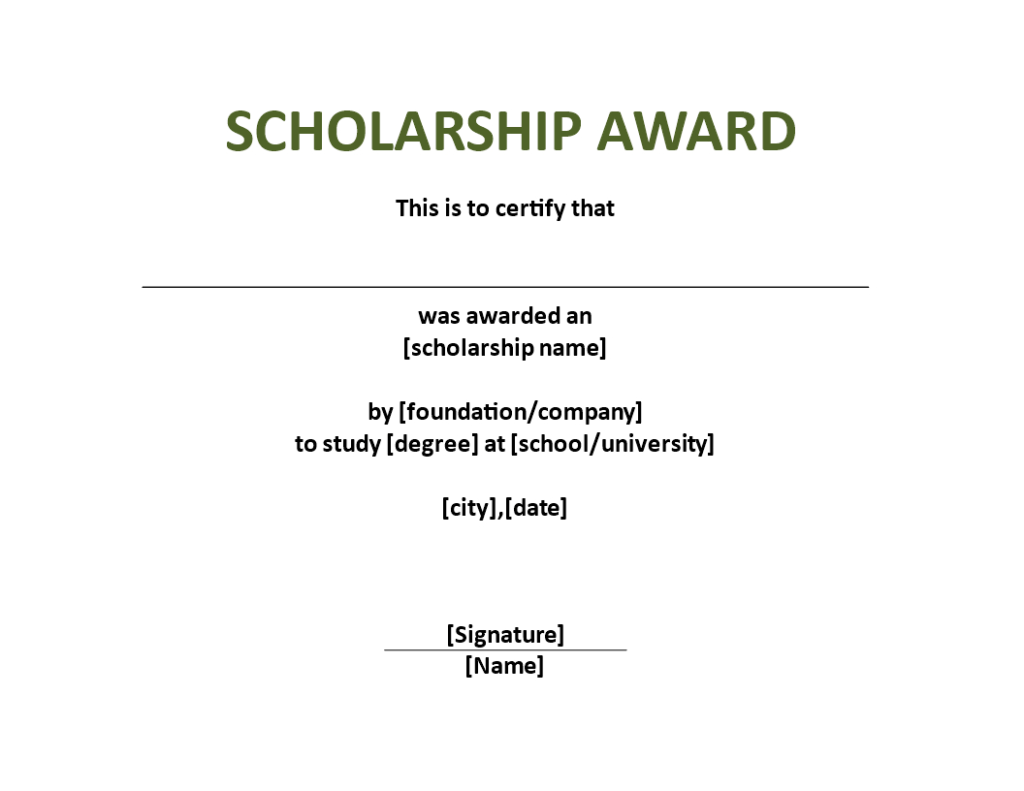 Scholarship Award Certificate Template – Download This with regard to ...