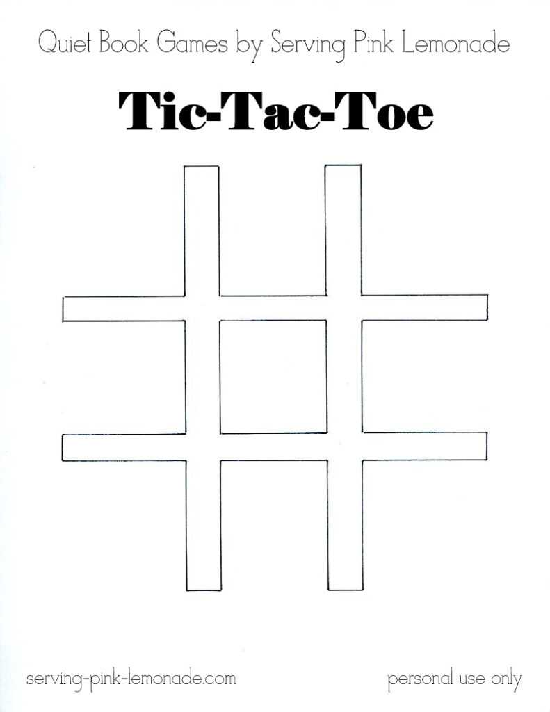 Serving Pink Lemonade: Quiet Book Games Part 3: Tic Tac Toe inside Tic ...