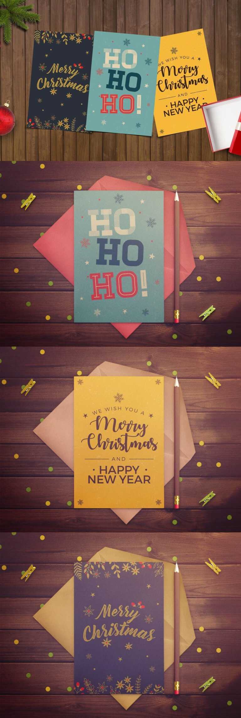 Simple Christmas Card Template — Adobe Photoshop, Adobe pertaining to ...