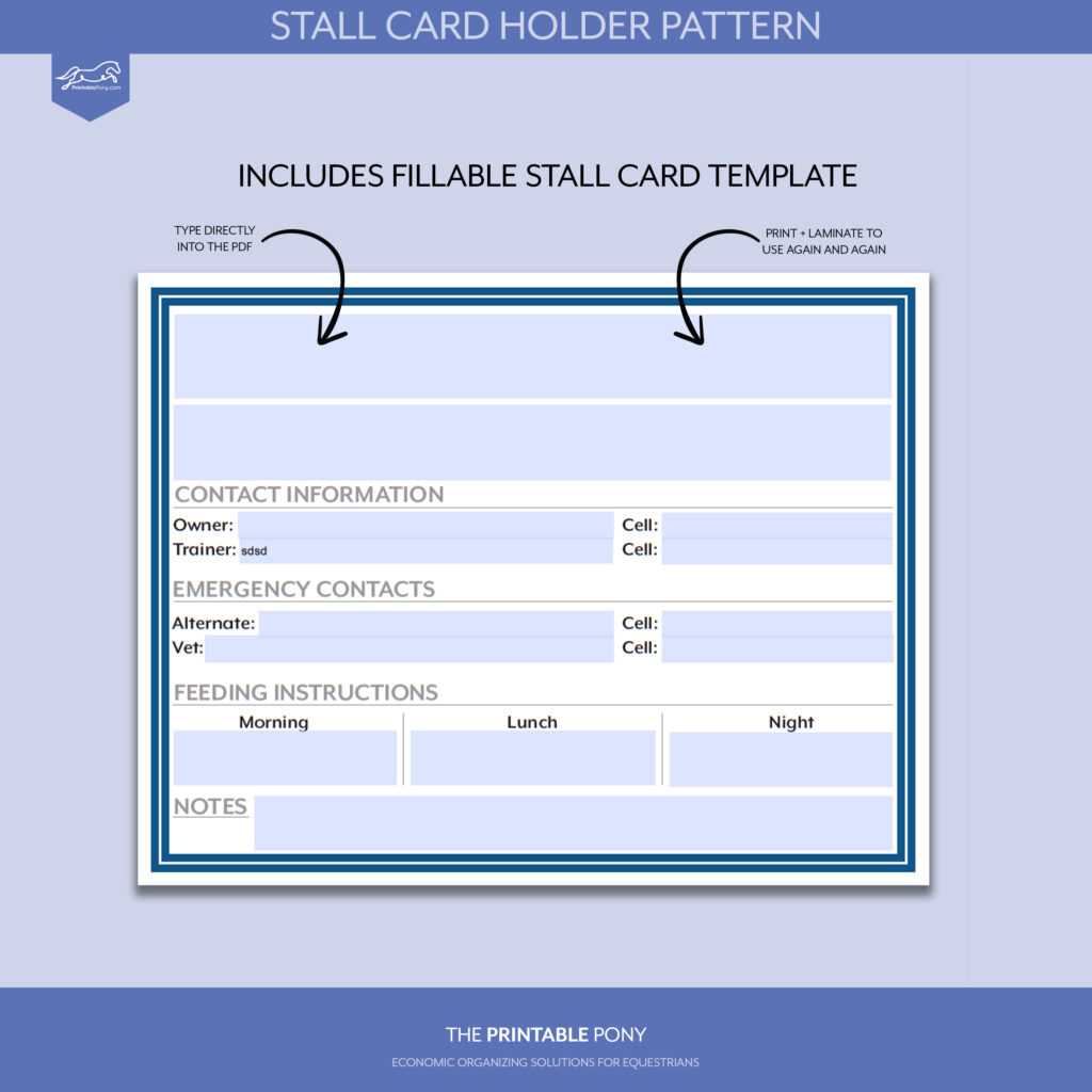 Horse Stall Card Template – Atlantaauctionco.com