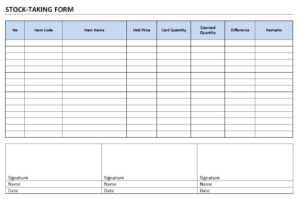 Stock Taking Form intended for Bin Card Template – Atlantaauctionco.com