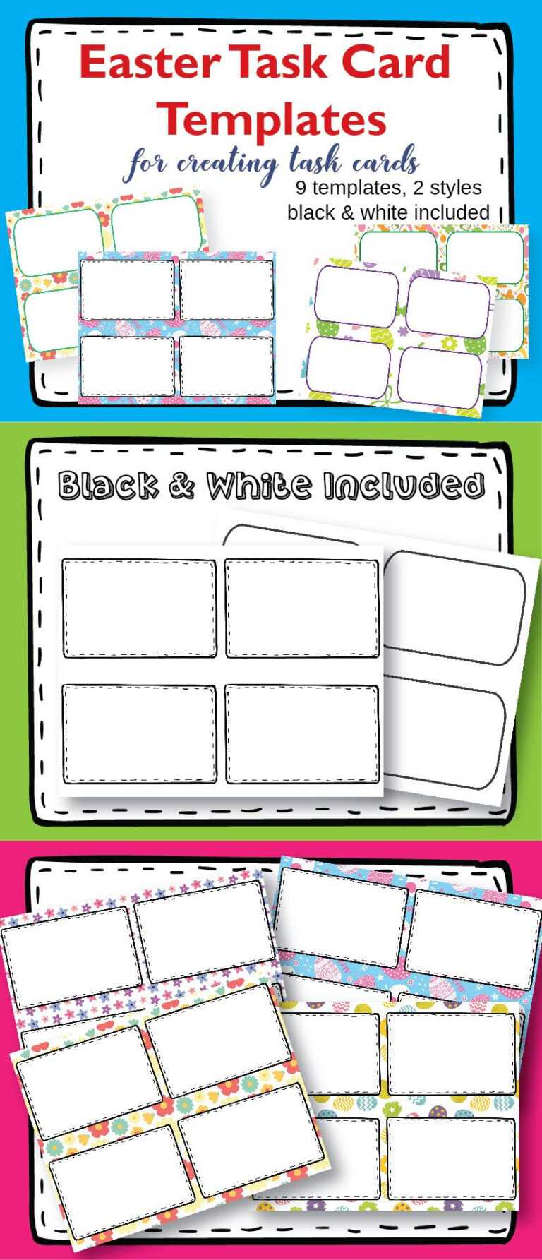 Task Card Templates Clipart, Easter Task Card Templates #tpt regarding ...