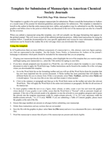 Template For Electronic Submission To Acs Journals in Acs Word Template ...