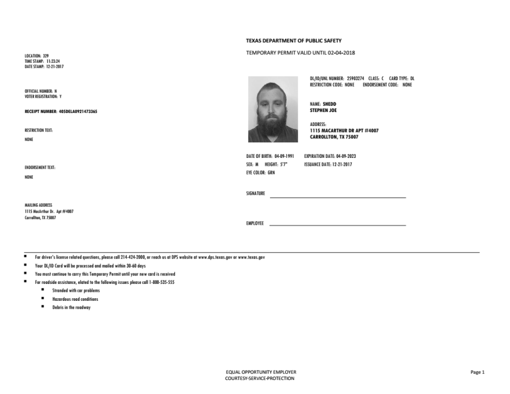 Texas Driver s Permit Temporary Documents Store Drivers With Texas Texas Driver s Permit Temporary Documents Store Drivers With Texas
