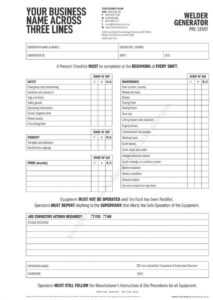 Welding Machine Inspection Checklist Forms Equipment for Equipment ...